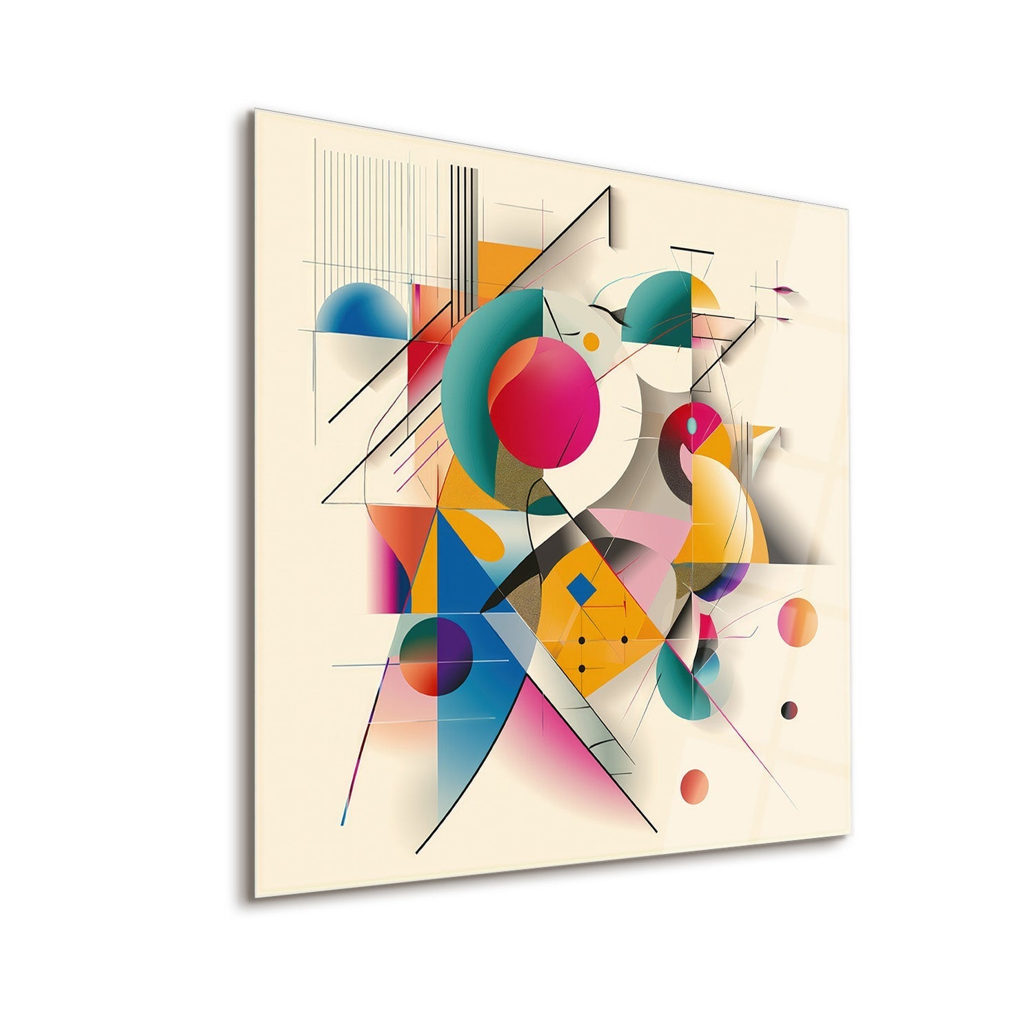 Lineup Temperli Cam Duvar Tablosu, Soyut Dekoratif Tablo, Salon için ...