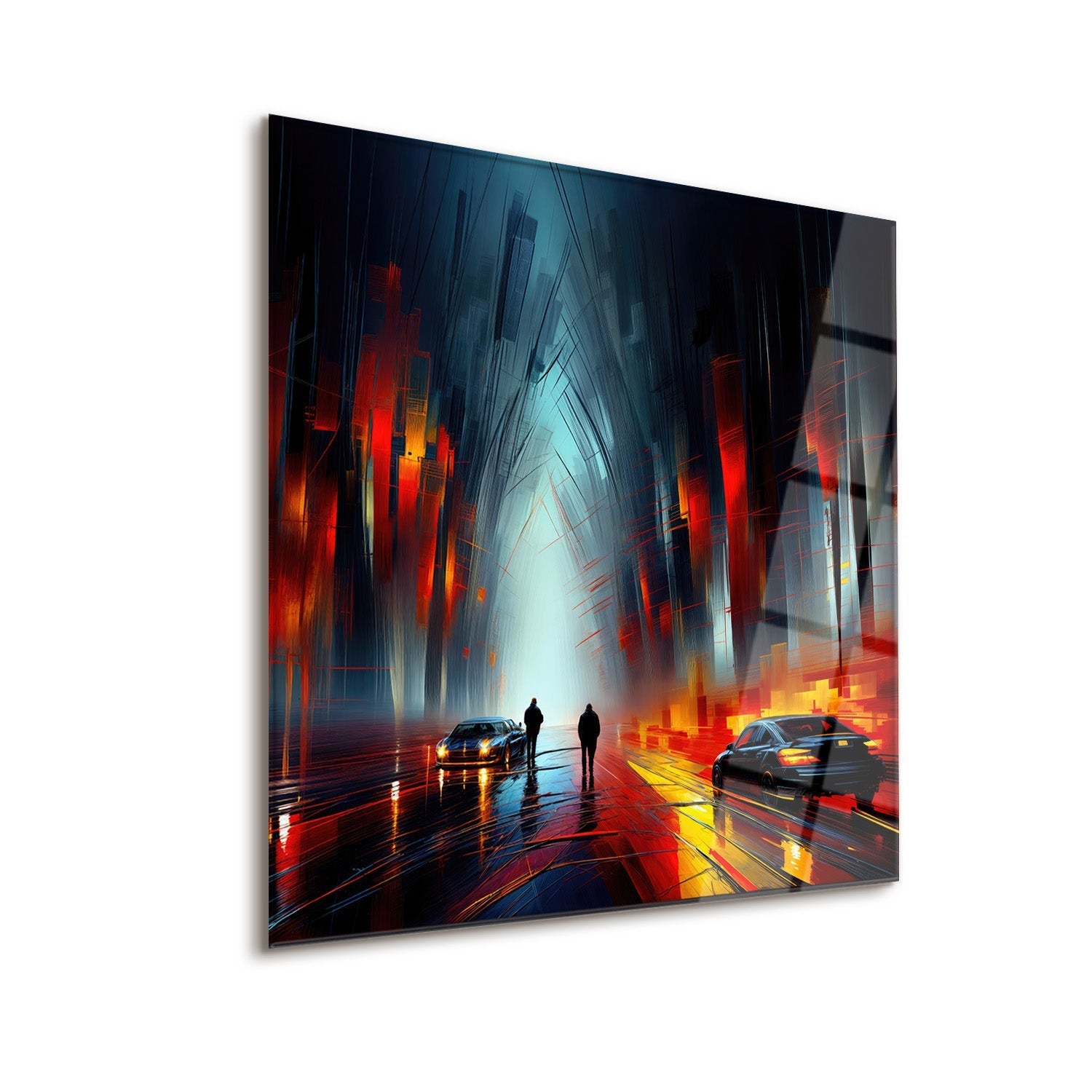 Midnight Temperli Cam Duvar Tablosu, Soyut Dekoratif Tablo, Salon için ...